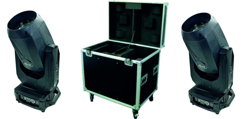 PACK2MH260A 2 CABEZAS BEAM 9R 260 WATIOS + 1 FLIGHT CASE 2 IN 1 - SONIDOAFM